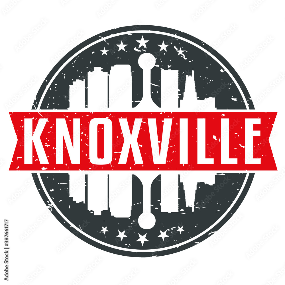 Knoxville, TN, USA Round Travel Stamp. Icon Skyline City Design. Seal ...