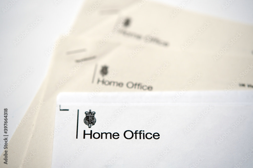 Stone / United Kingdom - July 5 2020: UK Home Office paper letters ...