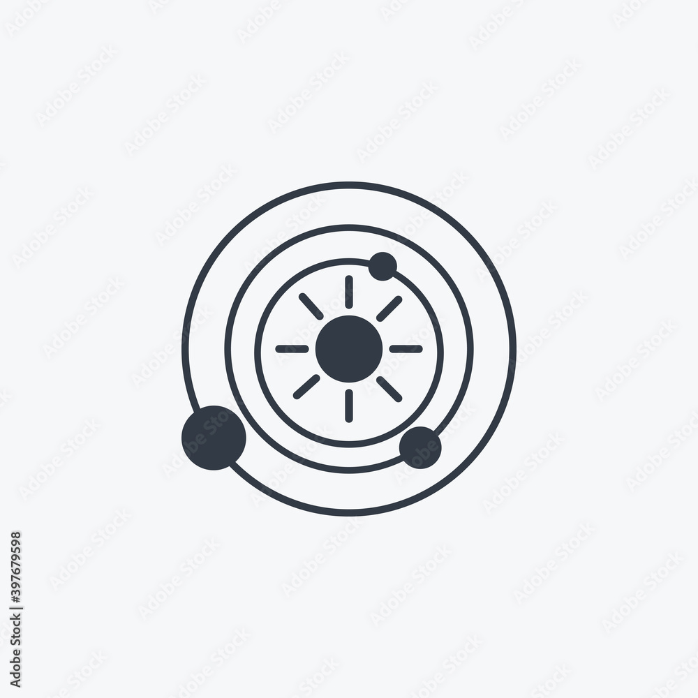 Solar system icon isolated on clean background. Solar system icon ...