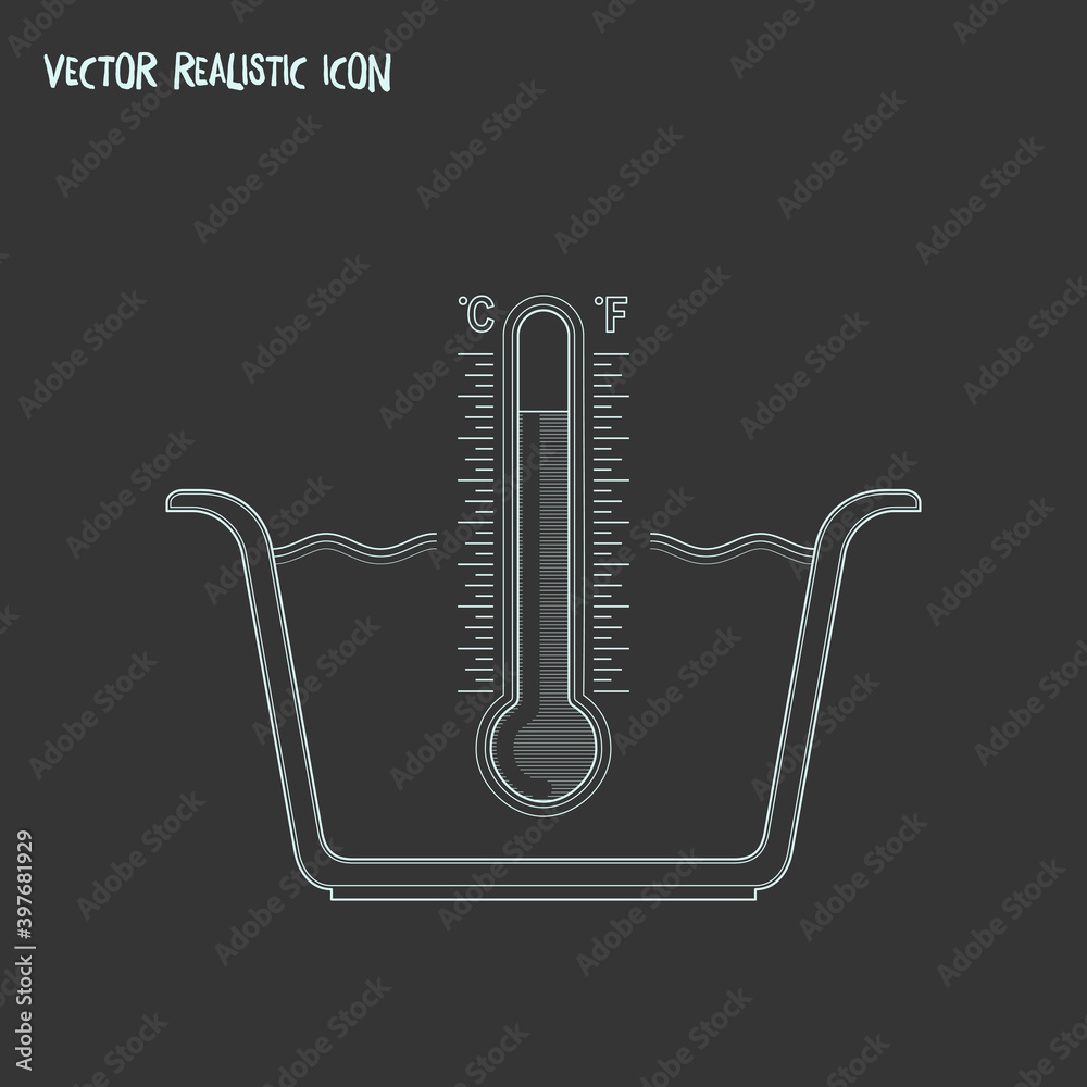 Water temperature icon line element. Vector illustration of water ...