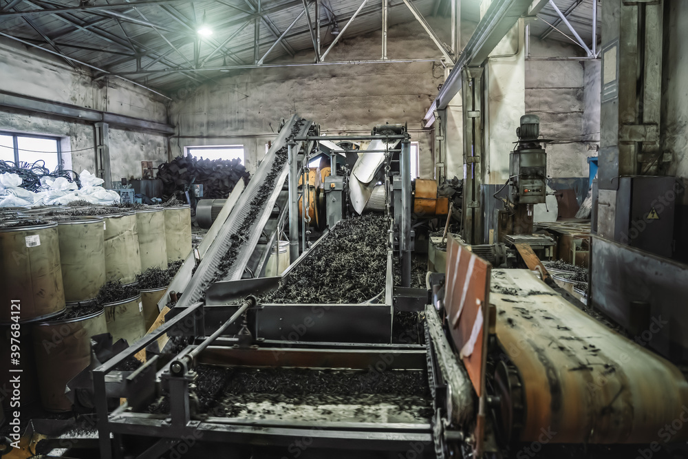 Rubber recycling processing factory on special industrial equipment and ...