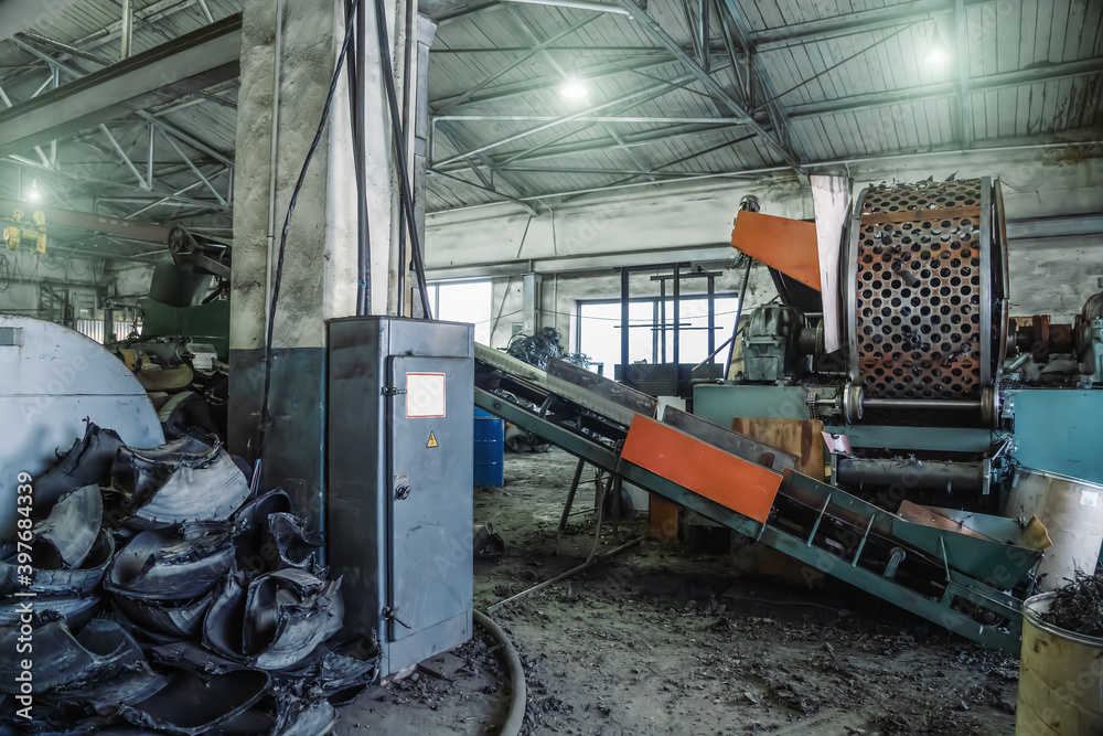 Rubber recycling processing factory on special industrial equipment and ...