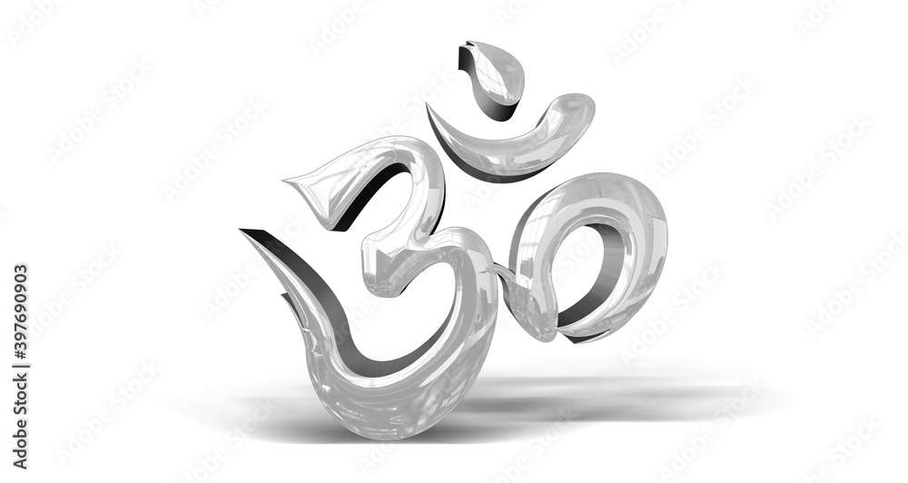 Om / Aum 3d White background unique wallpaper with 3d Om God Symbol ...