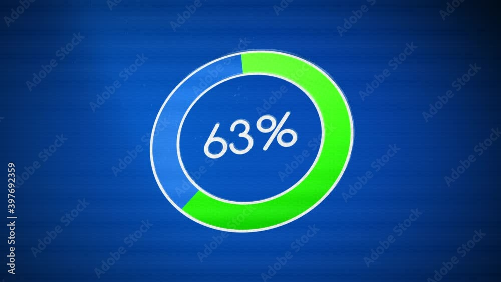 Radial or circle downloading progress bar. Percent indicator in center ...