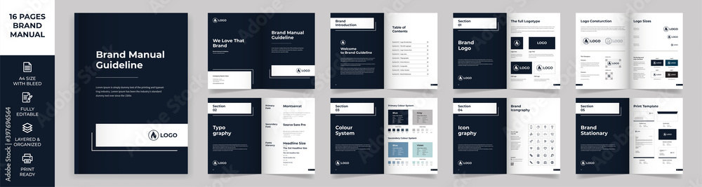 Brand Manual Template, Simple style and modern layout Brand Style ...