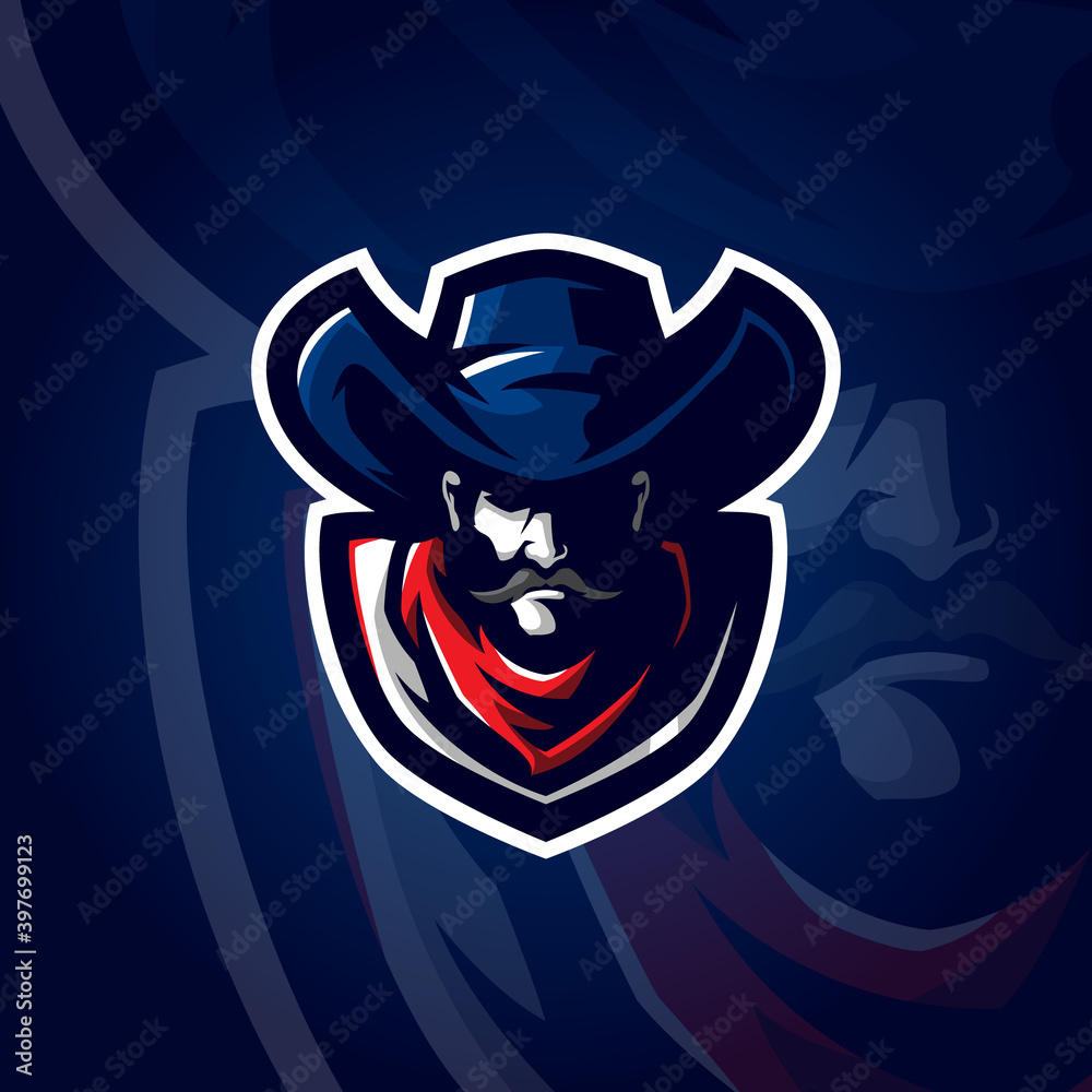 cowboy logo design vector with concept style for badge, emblem and ...