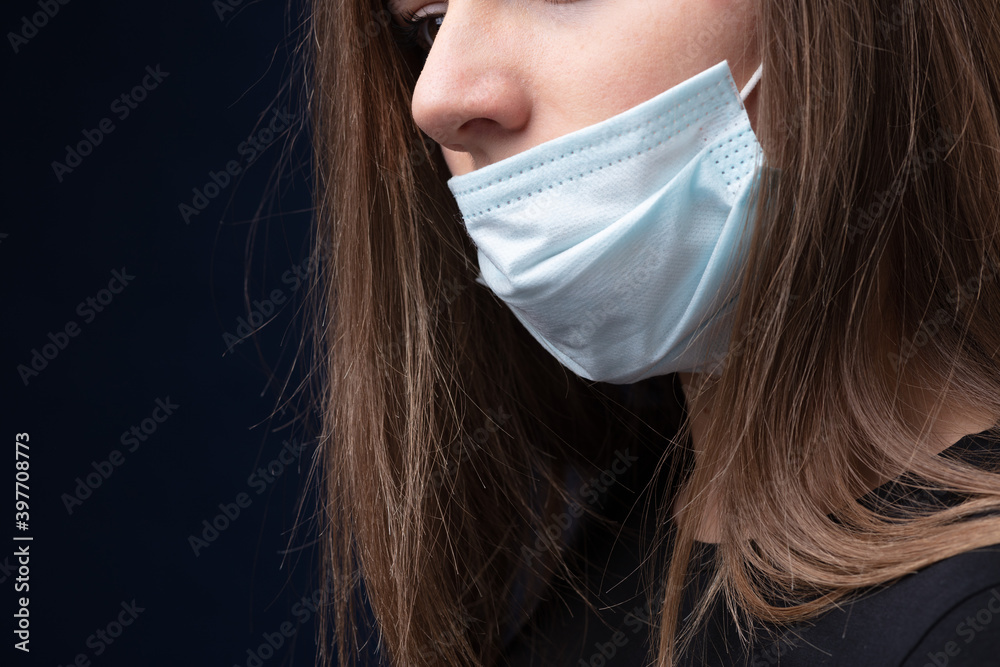 wrong ways to wear a surgical mask for covid19 Stock Photo | Adobe Stock