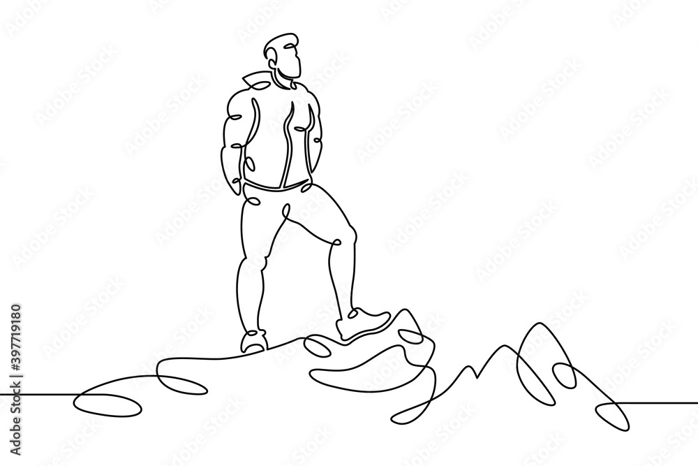 Mountain Cliff Edge Drawing