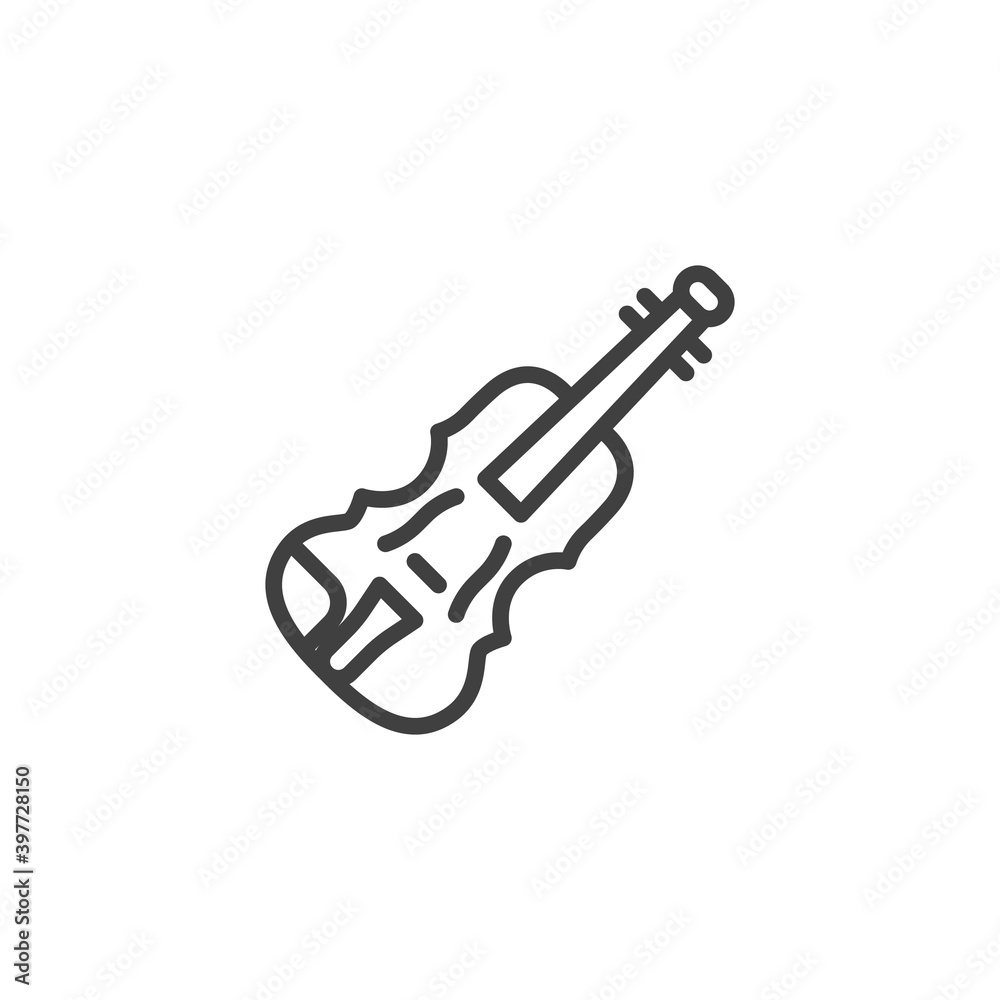 Viola, double bass line icon. linear style sign for mobile concept and ...