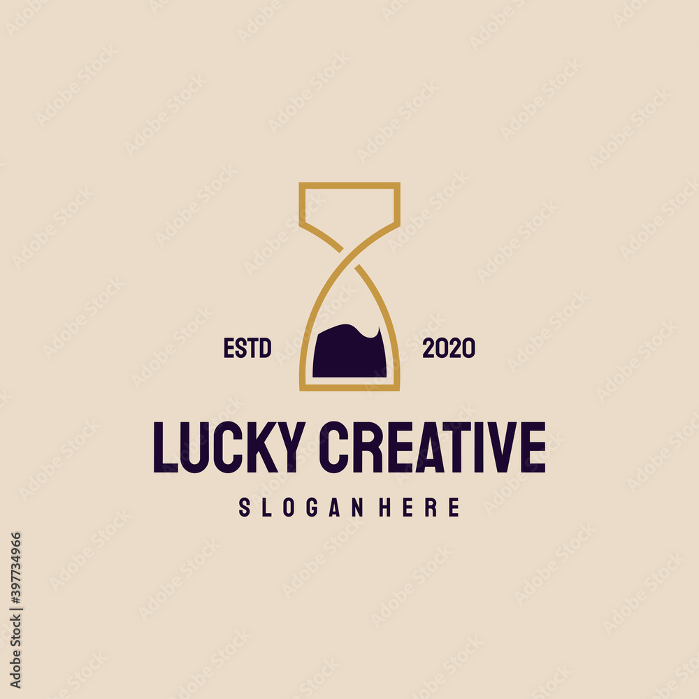 Simple Hourglass logo retro vintage vector template, Time symbol Stock ...