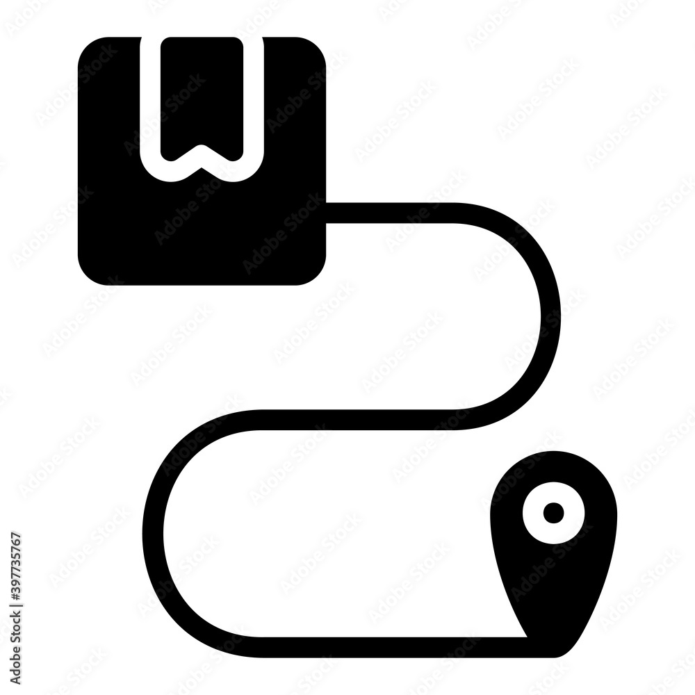 Route icon vector illustration in solid style for any projects Stock ...