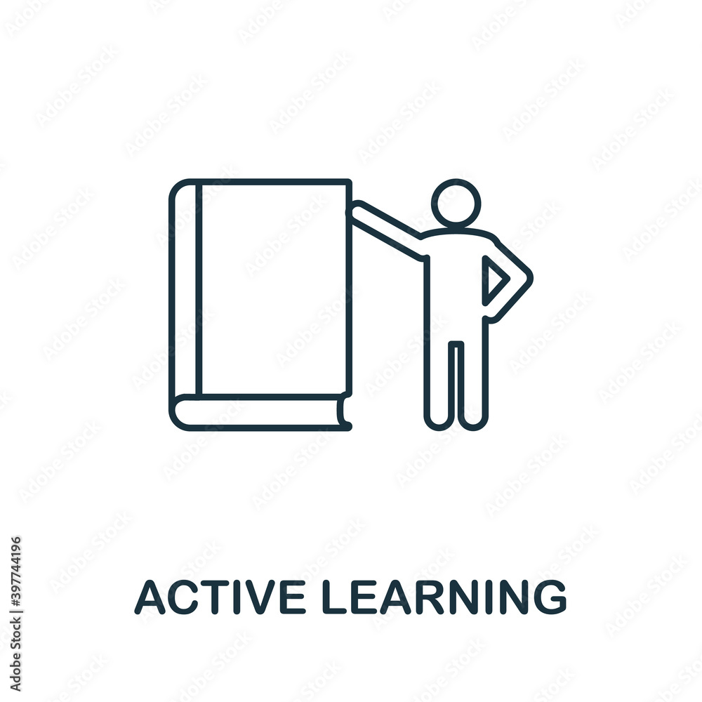 Active Learning icon. Line style element from life skills collection ...