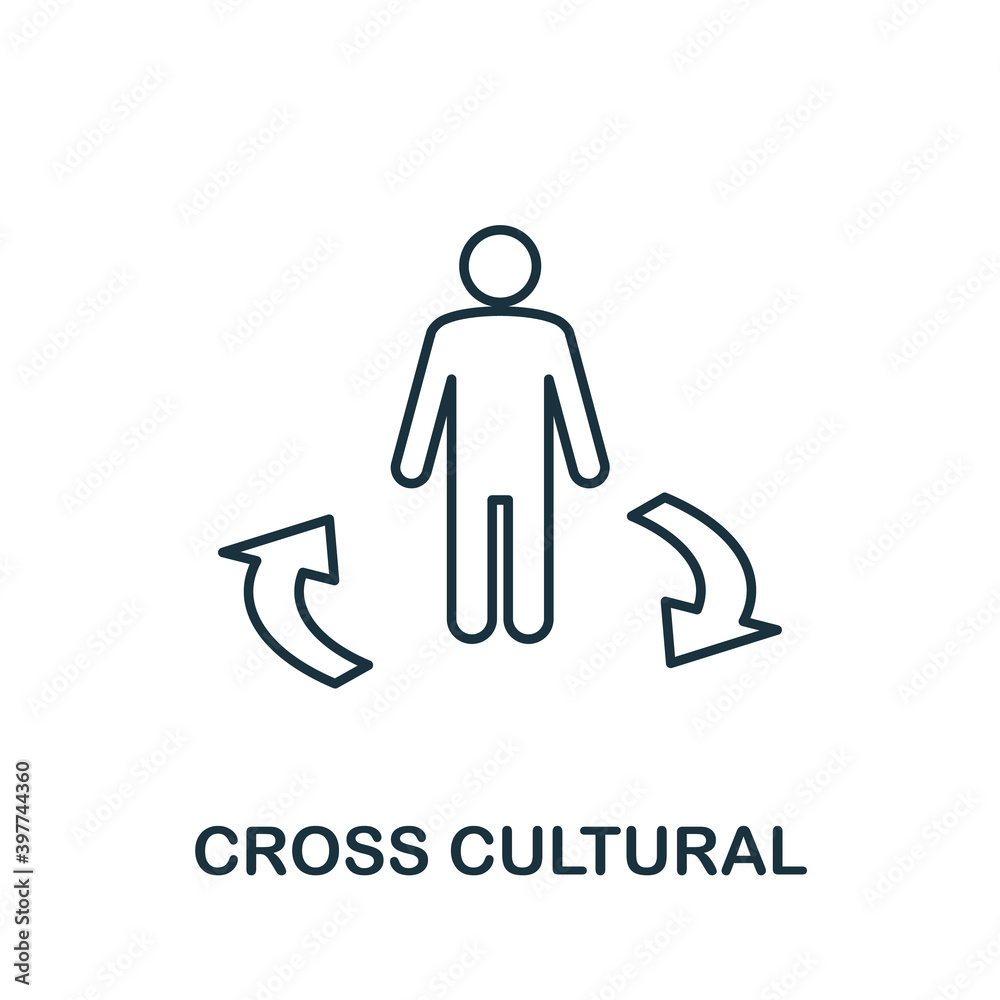 Cross Cultural icon. Line style element from life skills collection ...