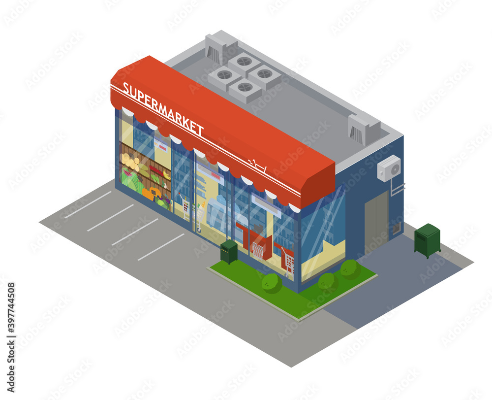 Supermarket Building Vector