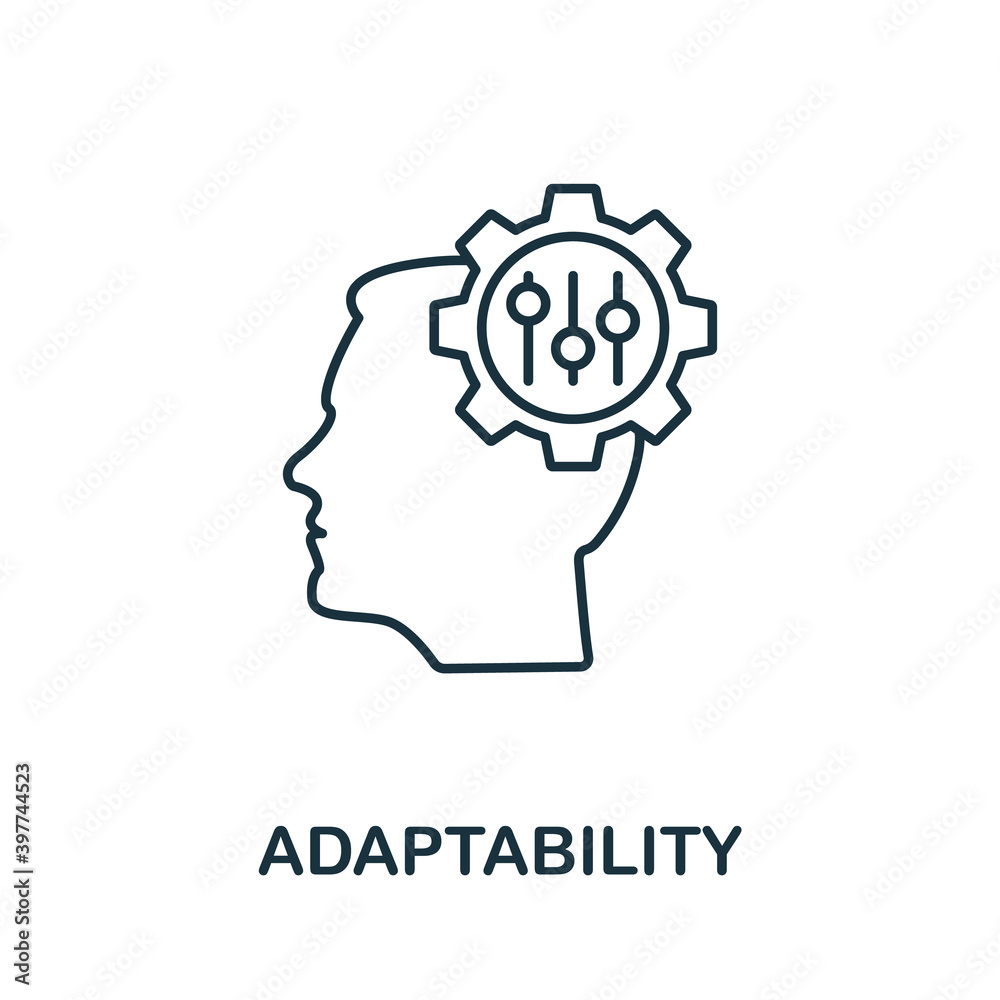 Vettoriale Stock Adaptability icon. Line style element from life skills ...