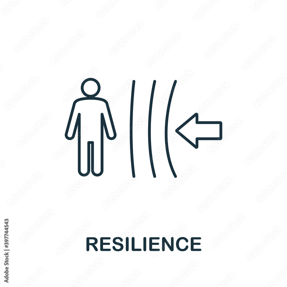 Resilience icon. Line style element from life skills collection. Thin ...