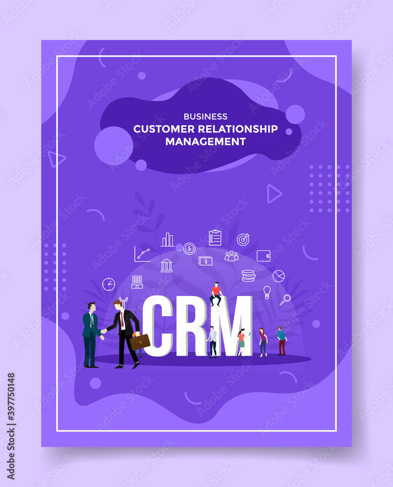 business customer relationship management people standing handshake ...