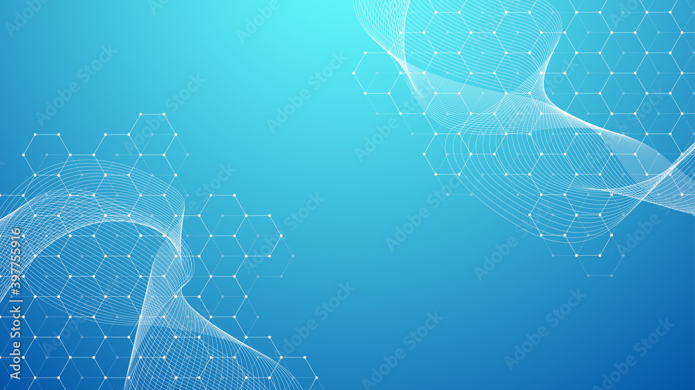 Molecular structure background. Science template wallpaper or banner ...