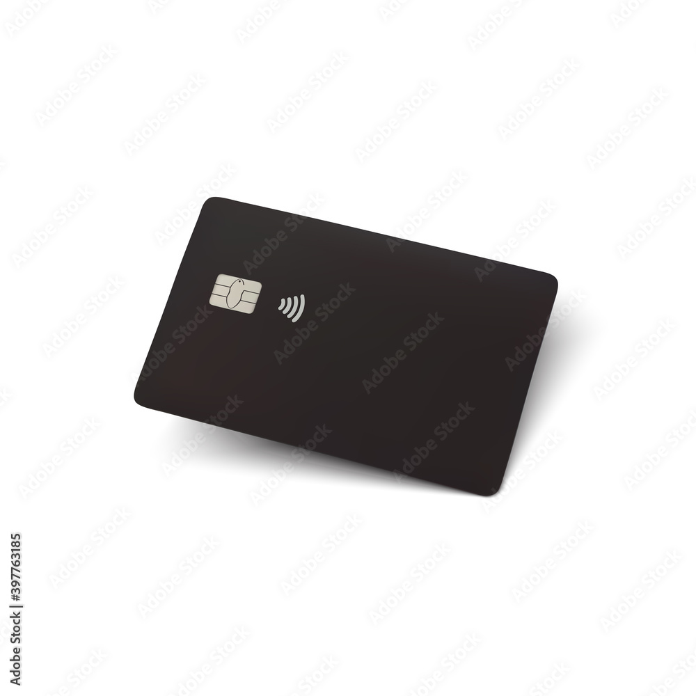 Black credit card template isolated on white background. Stock Vector ...