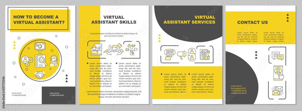 Stockvector Virtual assistant job brochure template. Administrative ...