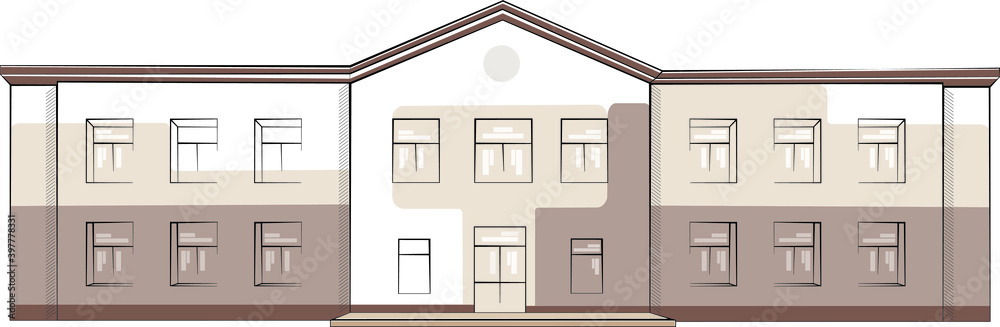 Vector college/ school/ university building. Illustartion of education ...