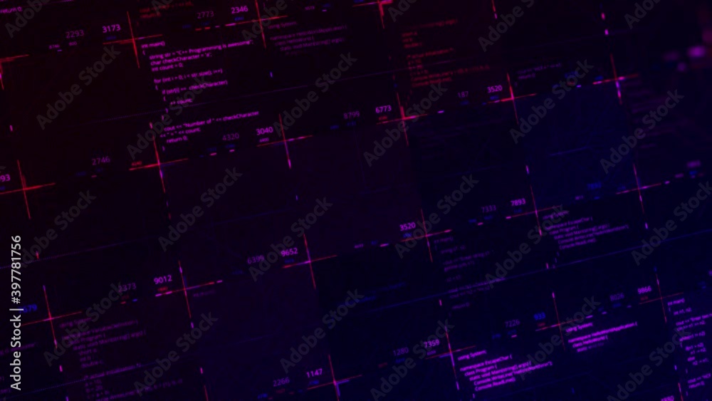 Hacker stealing data, abstract digital data on black screen background ...