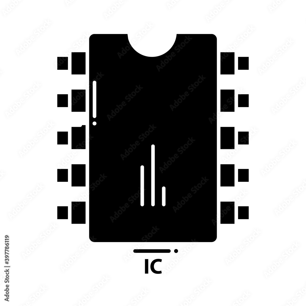 ic icon, black vector sign with editable strokes, concept illustration ...