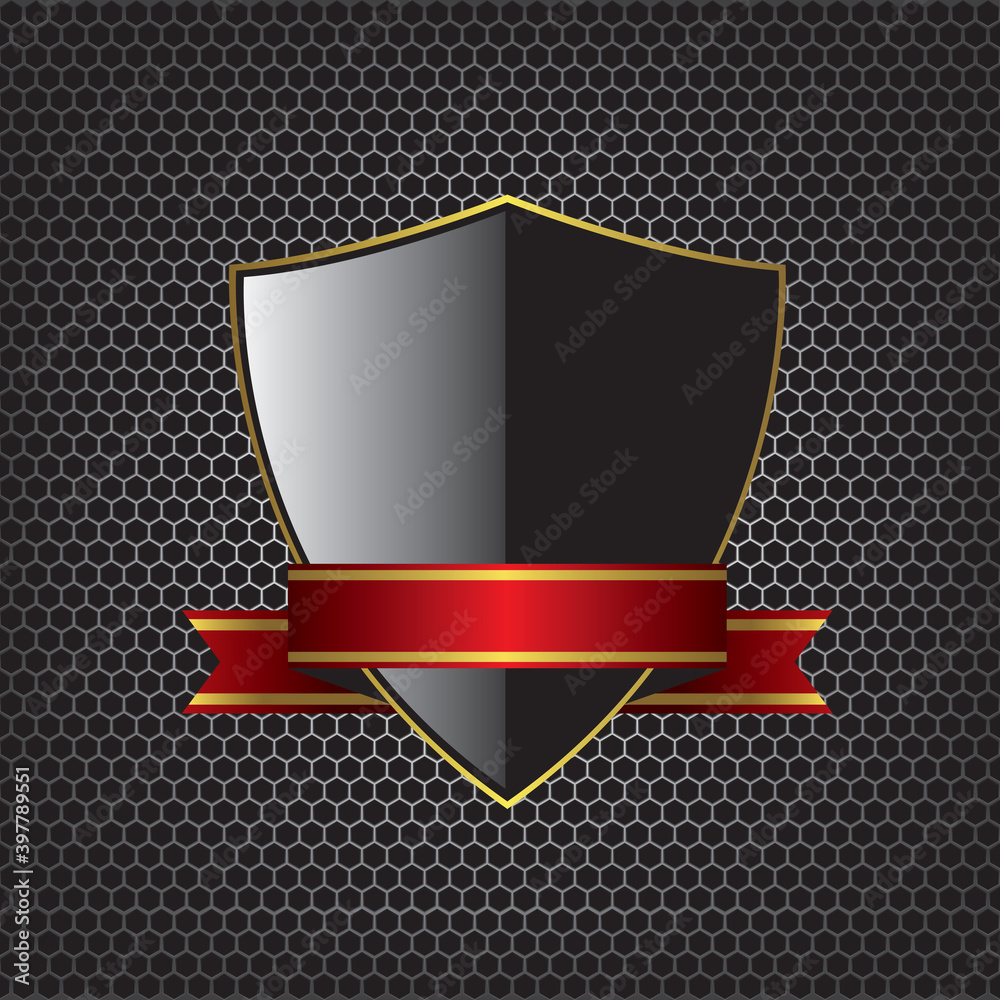 Metal textures and shield illustration background Stock Vector | Adobe ...