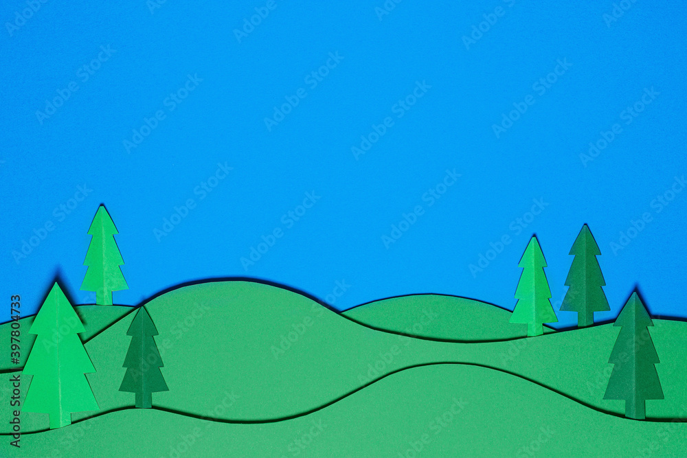 Christmas tree paper cutting design papercraft card. Paper cut ...