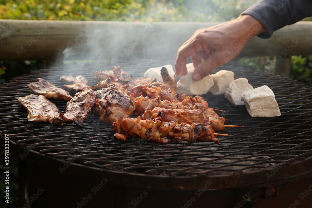 A traditional South African braai. This photo has selective focus ...