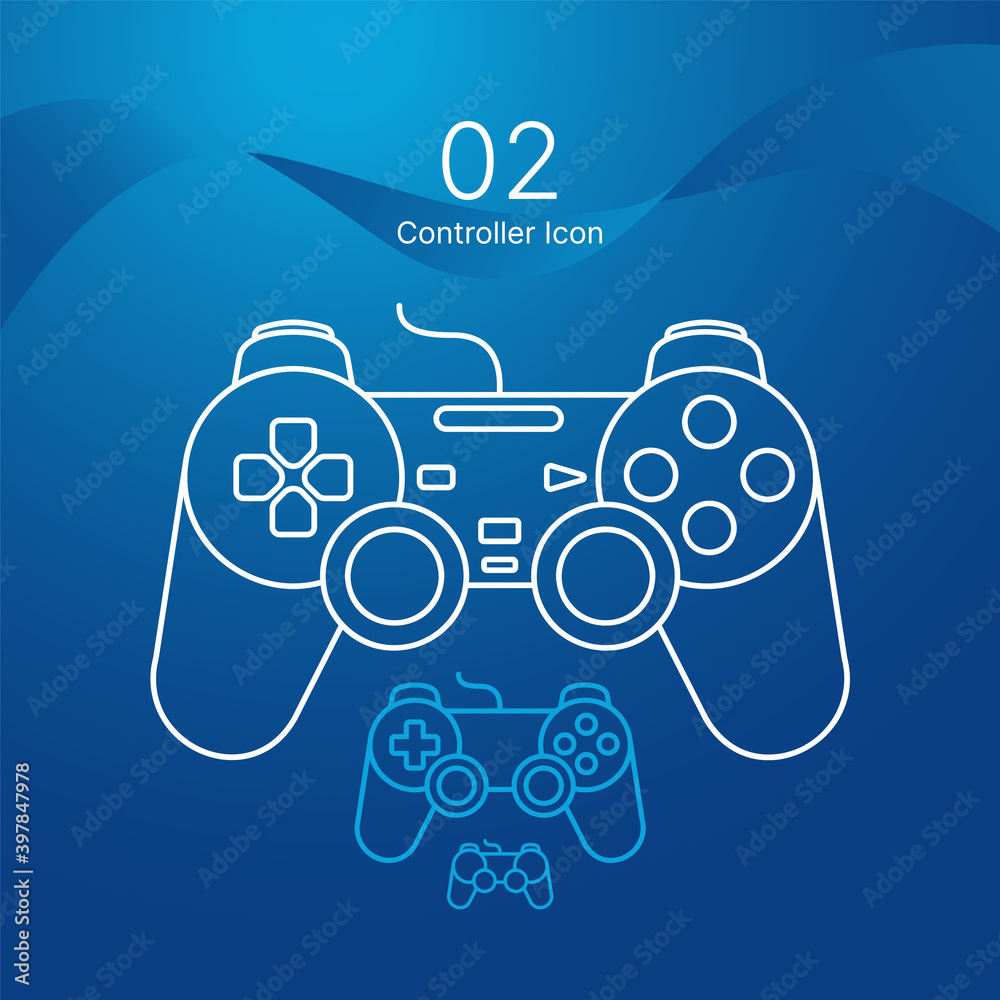 Game controller or gamepad different size range vector outline design ...