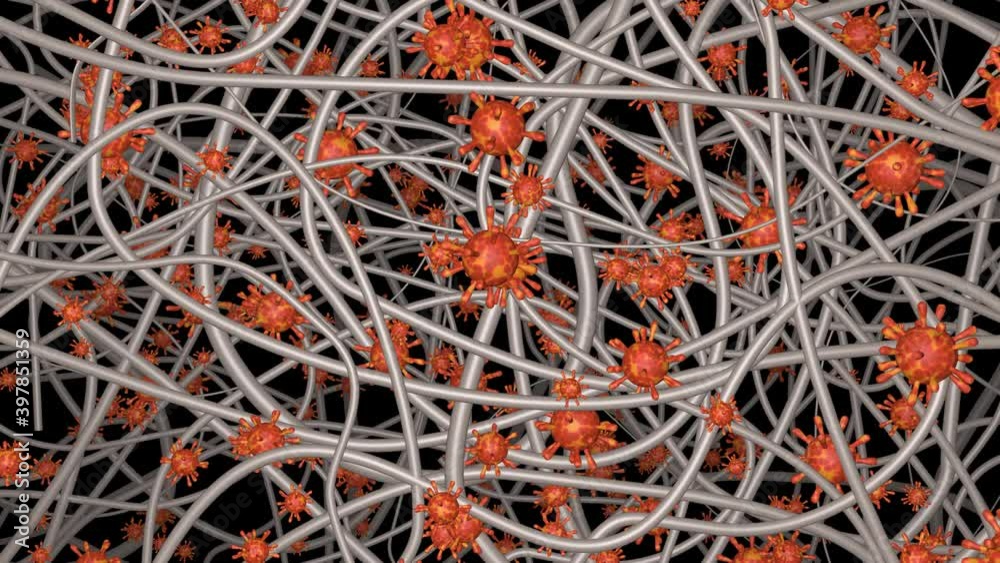 Stockvideon Contagious Airborne bacteria , germs , viruses floating in ...