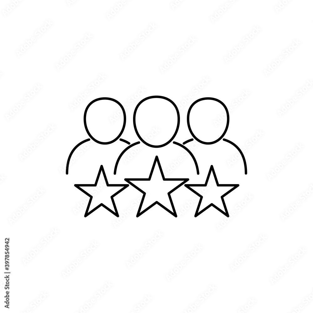 People with stars icon. Qualified business team. Rating line concept ...