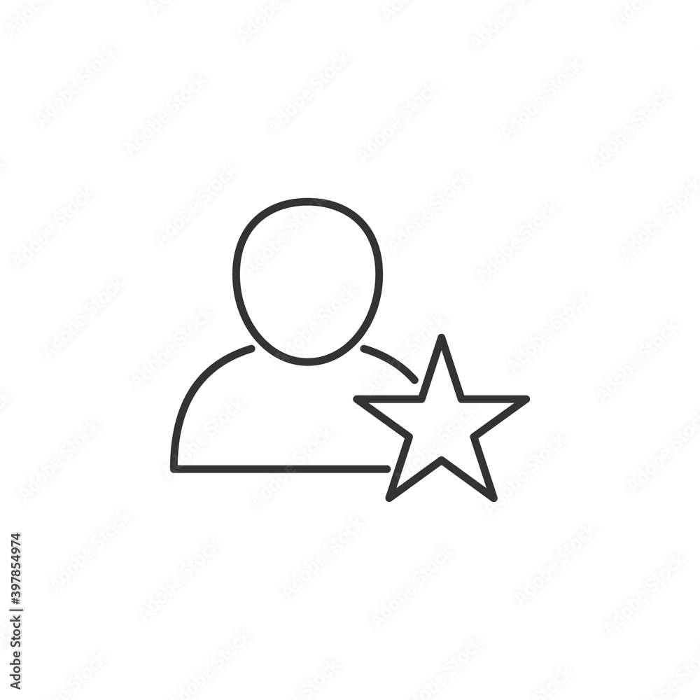 People with stars icon. Popular celebrity line symbol. Professional ...