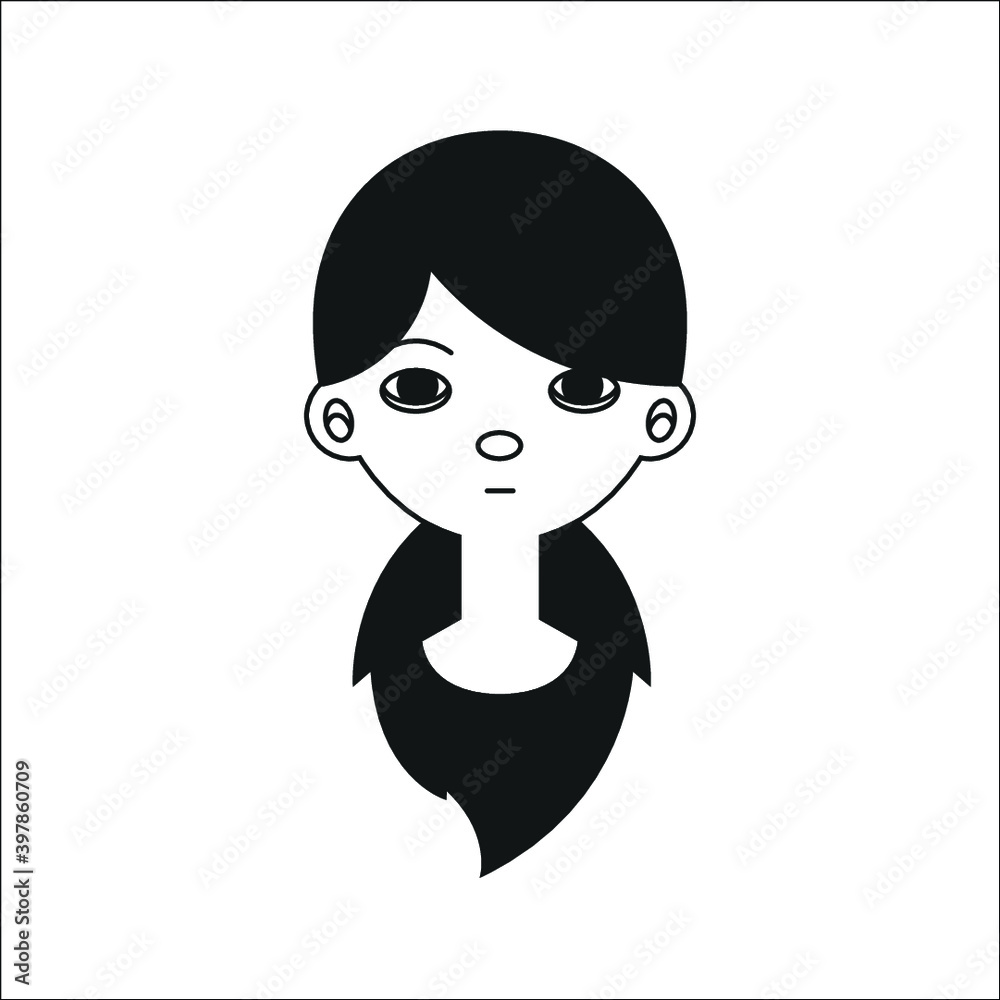female girl head feminine logo icon symbol illustration Stock Vector ...