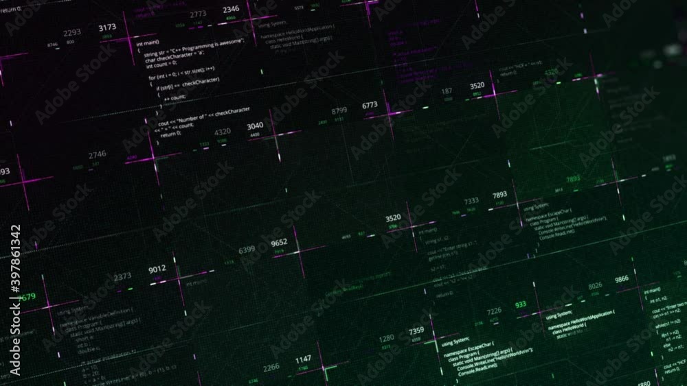 Abstract process of a cyber attack, concept of digital crime. Animation ...
