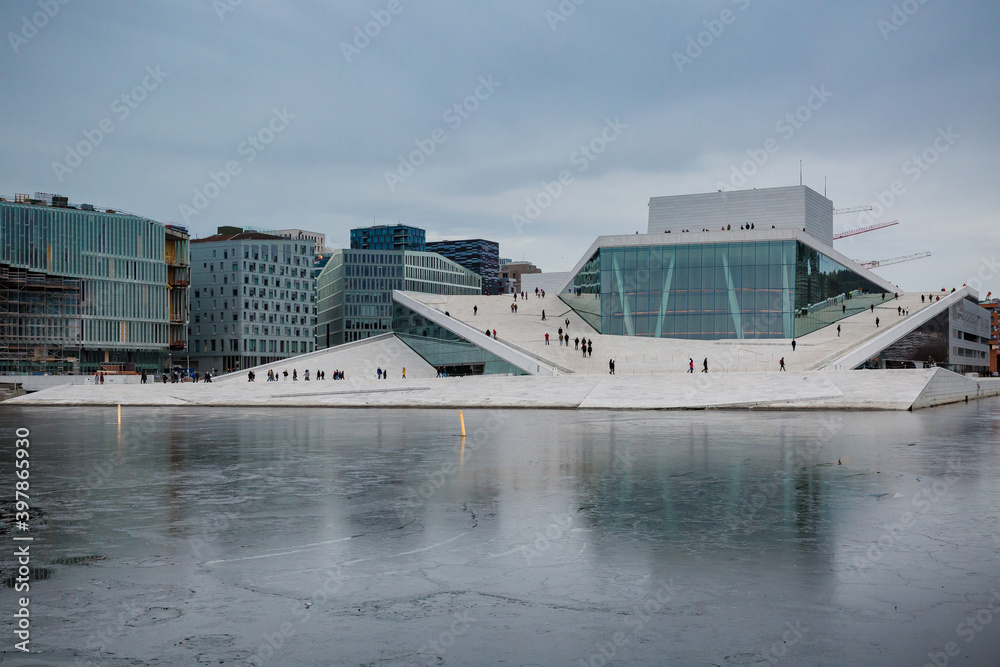 Oslo, Norway: Opera house, the home of the Norwegian National Opera and ...