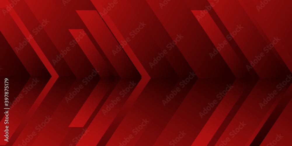 Red abstract arrow background with halftone and shiny red light. Vector ...
