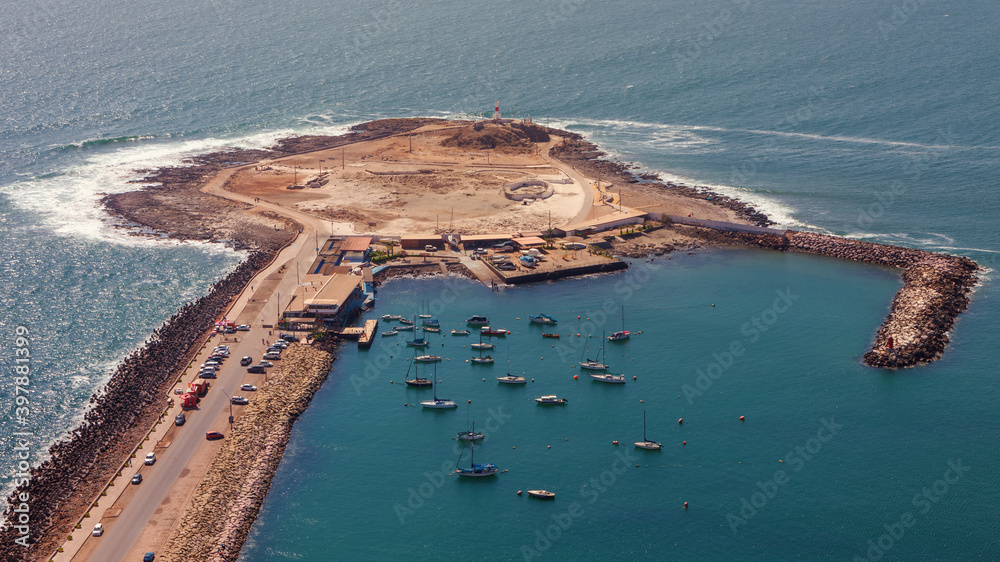 Views of the harbor of the former island of the Alacrán, from the Morro ...