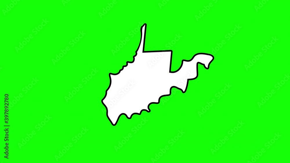 Vidéo Stock West Virginia State of USA with pointer in capital city ...