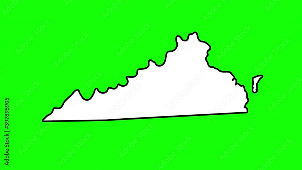 Virginia State of USA with pointer in capital city Richmond. Animated ...