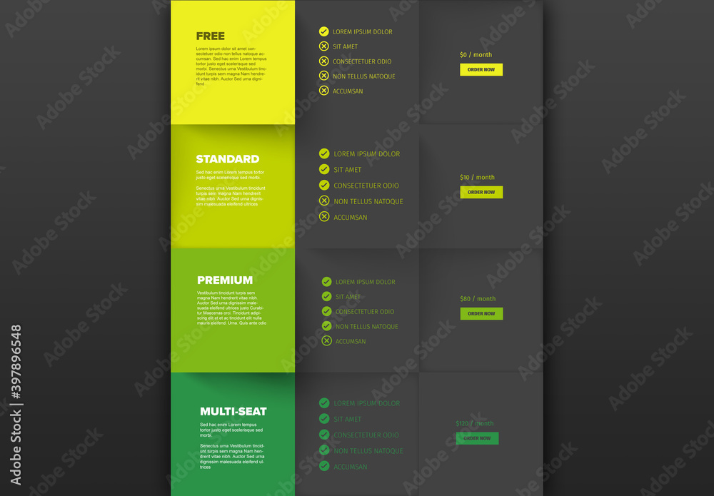 Product Features Schema Layout Stock Template | Adobe Stock