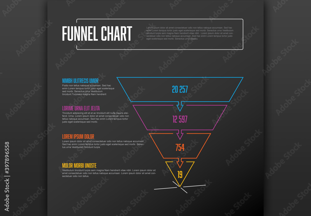 Funnel Infographic Layout Stock Template | Adobe Stock