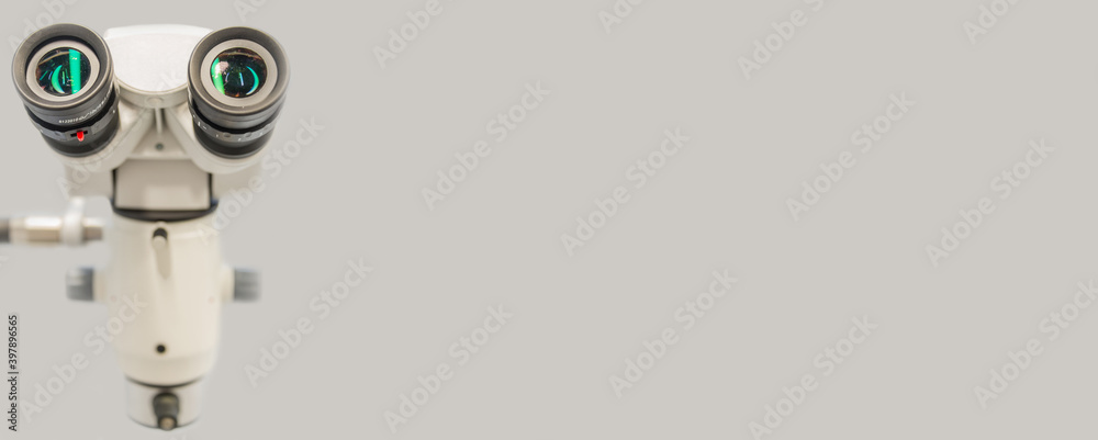 Banner with research binocular, a low magnification microscope for ...