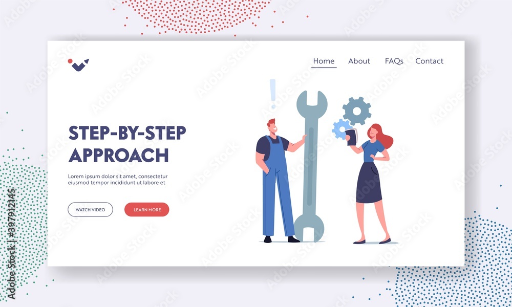 Female Character Reading User Manual Booklet, Document Landing Page ...