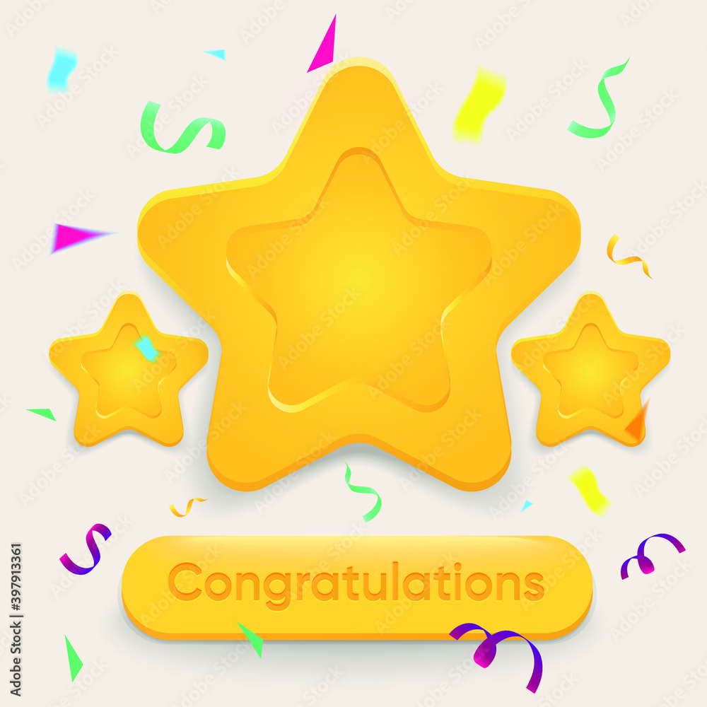 game winner congratulations badge star icon Stock Vector | Adobe Stock