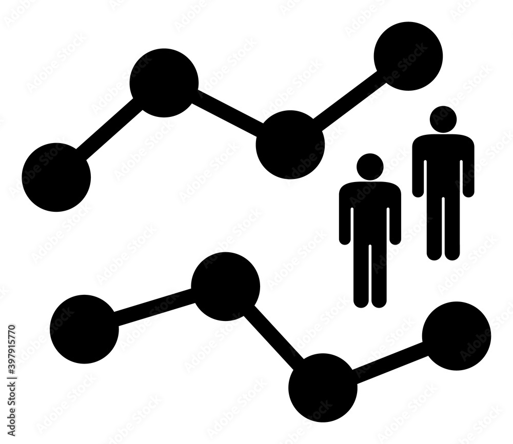 Audience charts icon with flat style. Isolated vector audience charts ...