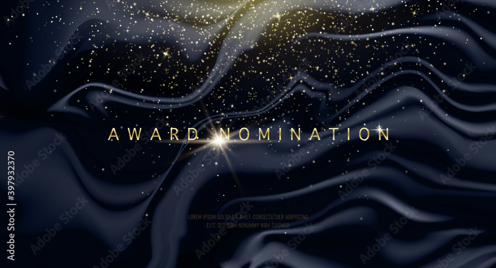 Award nomination ceremony luxury background with golden glitter ...