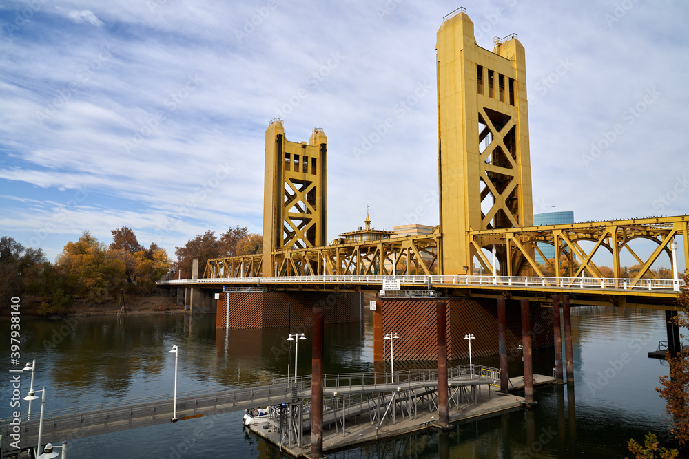 Sacramento Bridge In Yellow