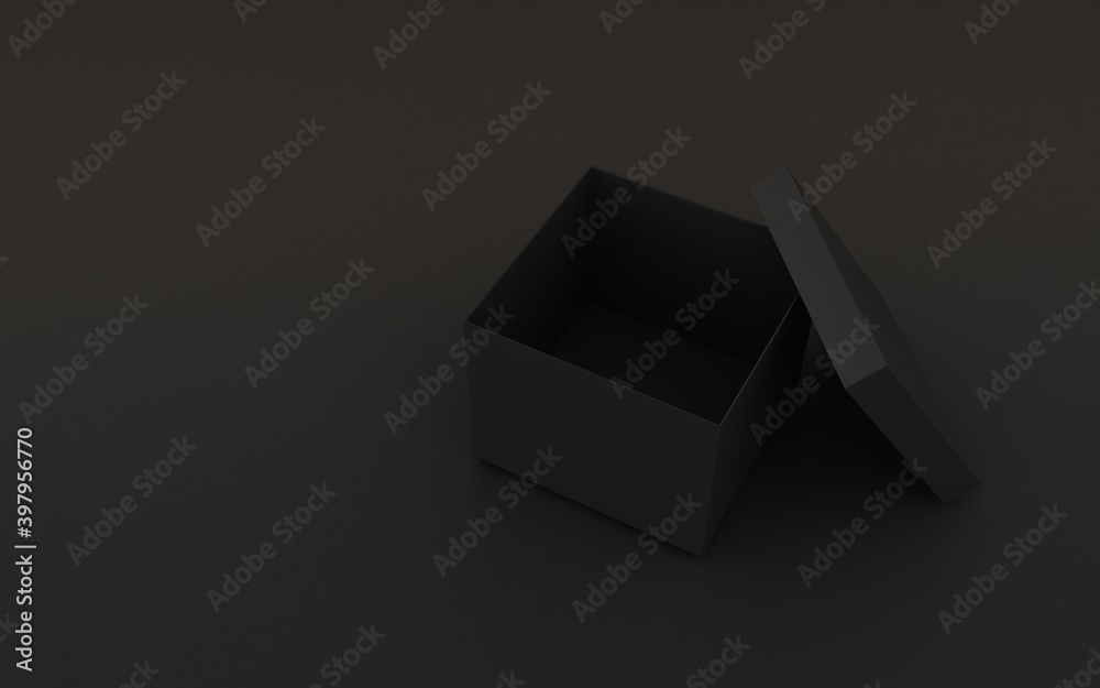 square box package design. 3d rendering of box mockup. Stock ...